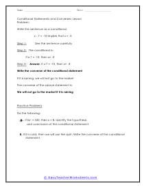 Conditional Statements and Converses Worksheets - Worksheets Library
