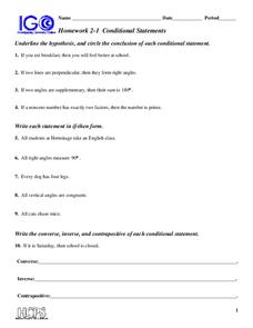 Conditional Statements Worksheet for 9th - 10th Grade | Lesson Planet ...