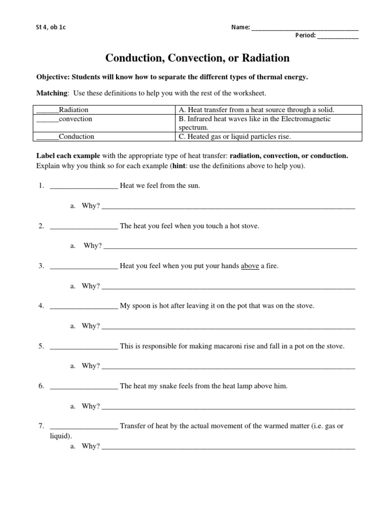 11c Conduction Worksheet Pdf Worksheets Library