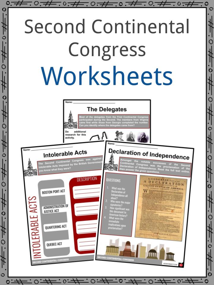 Second Continental Congress Facts & Worksheets For Kids - Worksheets ...