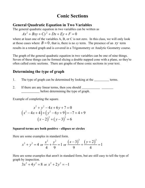 Conic Sections Circles Practice 1 Pdf Euclidean Plane