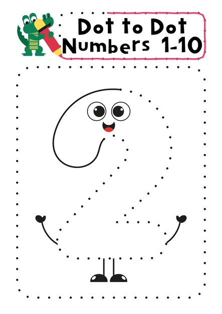 Premium Vector | Connect the dots worksheet on numbers for kids ...