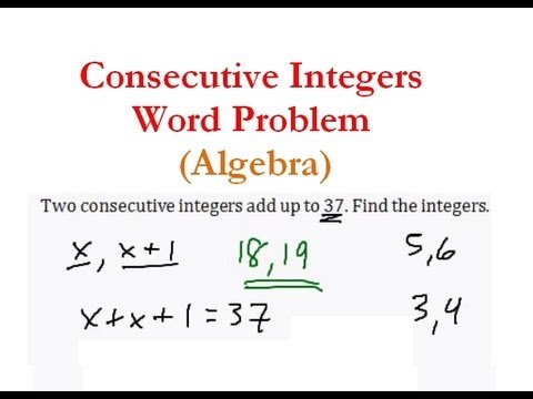 Consecutive Integer Word Problems 1 - Worksheets Library