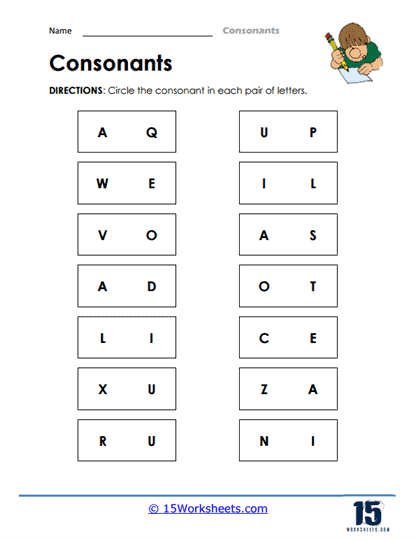 Consonants Worksheets - 15 Worksheets.com - Worksheets Library