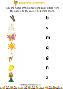 Beginning Consonant Worksheets |Initial Consonants - Shining Brains - Worksheets Library