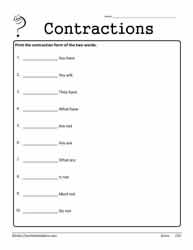 Contractions Worksheets And Activities, Grammar Practice - Worksheets ...