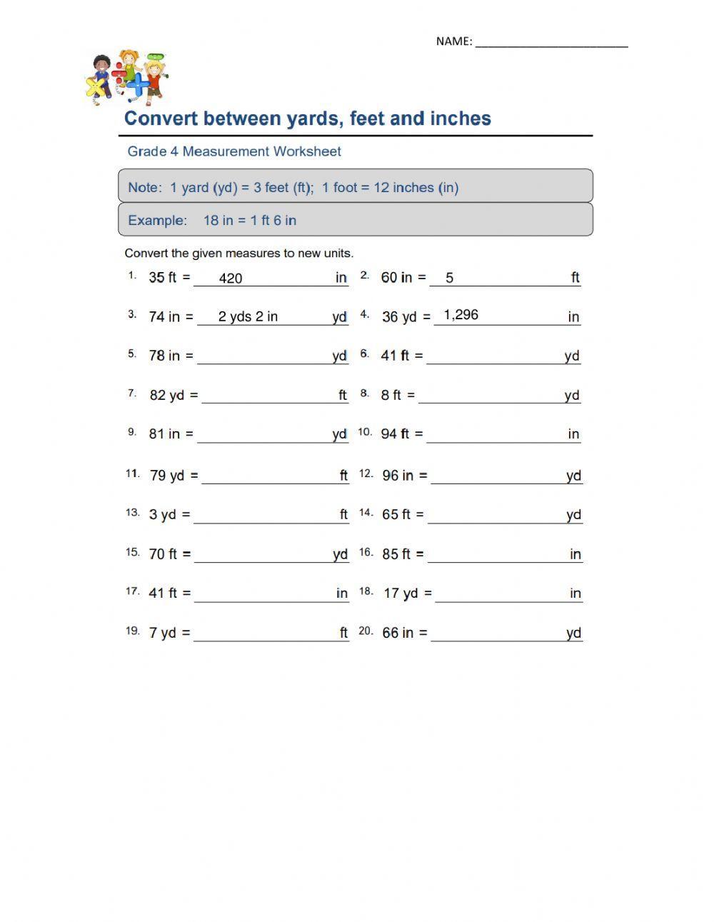 Convert Between Inches Feet And Yards Worksheets Worksheets Library Convert Between Inches Feet And Yards Worksheets Worksheets Library