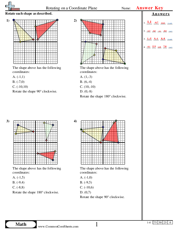 Transforming On A Coordinate Plane Worksheets Worksheets Library