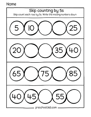 Free Skip Counting in 2s, 3s, 5s, and 10s for 5 year olds ...