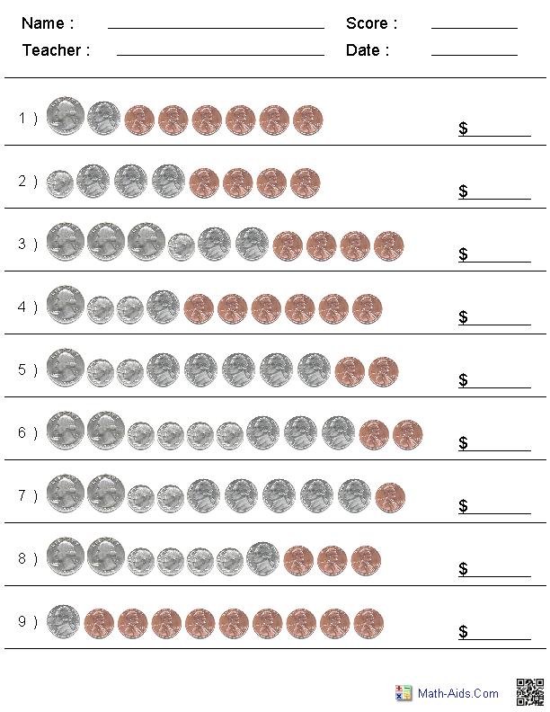 Counting Coins (Basic) Printables - Worksheets Library