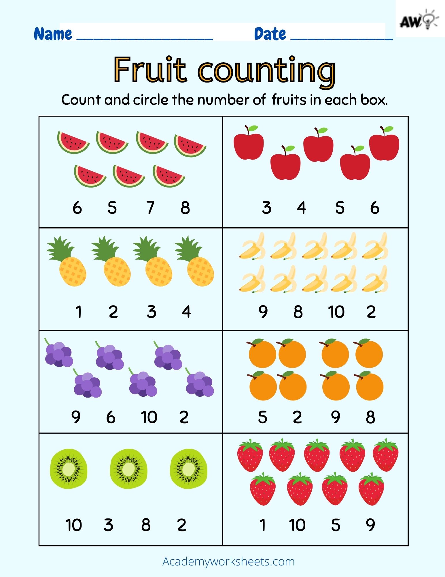 count objects Archives - Academy Worksheets - Worksheets Library