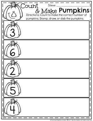 Pumpkin Preschool Activities - Planning Playtime - Worksheets Library