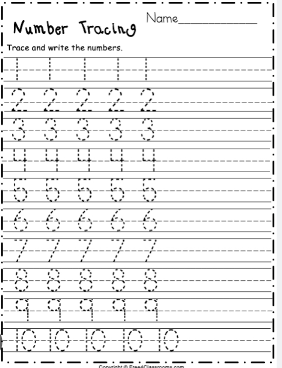 tikz pgf - Create number tracing worksheet - TeX - LaTeX Stack ... - Worksheets Library