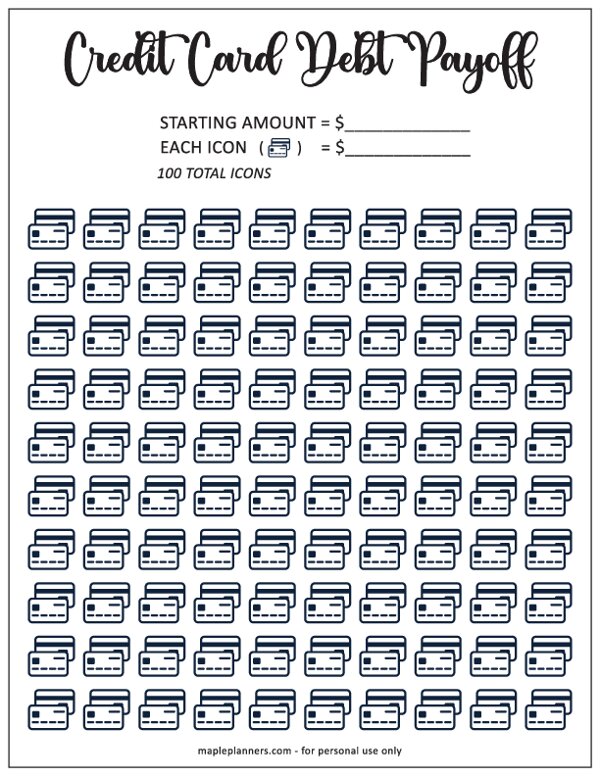 Free Credit Card Debt Payoff Tracker Printable Worksheets Library