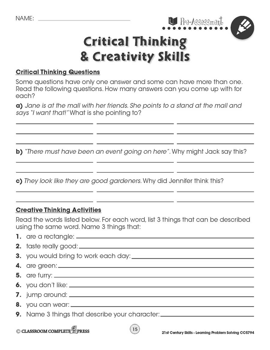 21st Century Skills - Learning Problem Solving: Critical ... - Worksheets Library