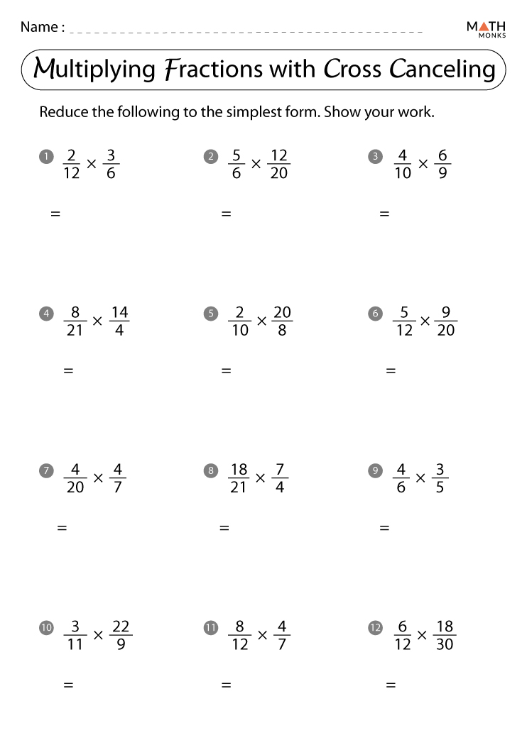 Multiplying Fractions Worksheets with Answer Key - Worksheets Library