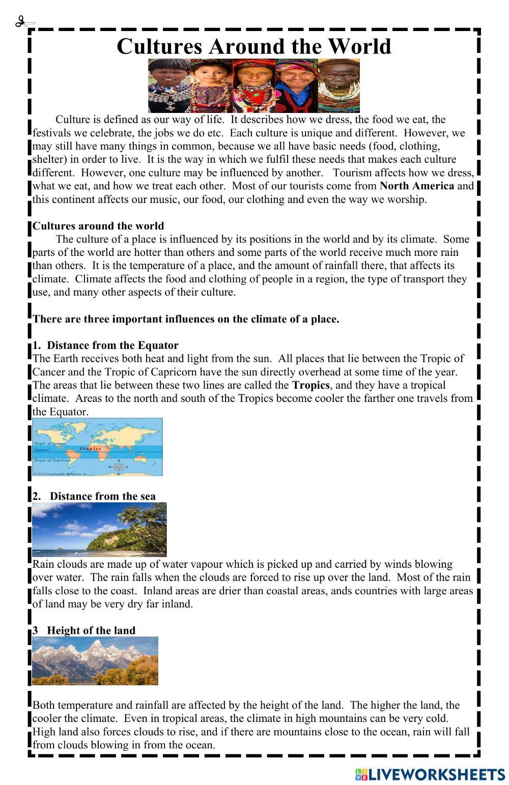 Cultures Around the World Mind Map (teacher made) - Twinkl - Worksheets ...