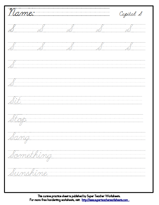 Cursive Handwriting Practice - Worksheets Library