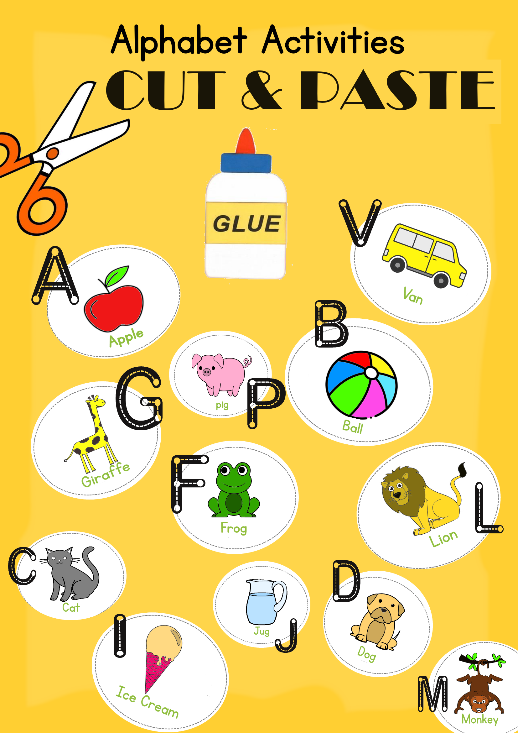 Alphabet new Cut and Paste Activity Book - Worksheets Library