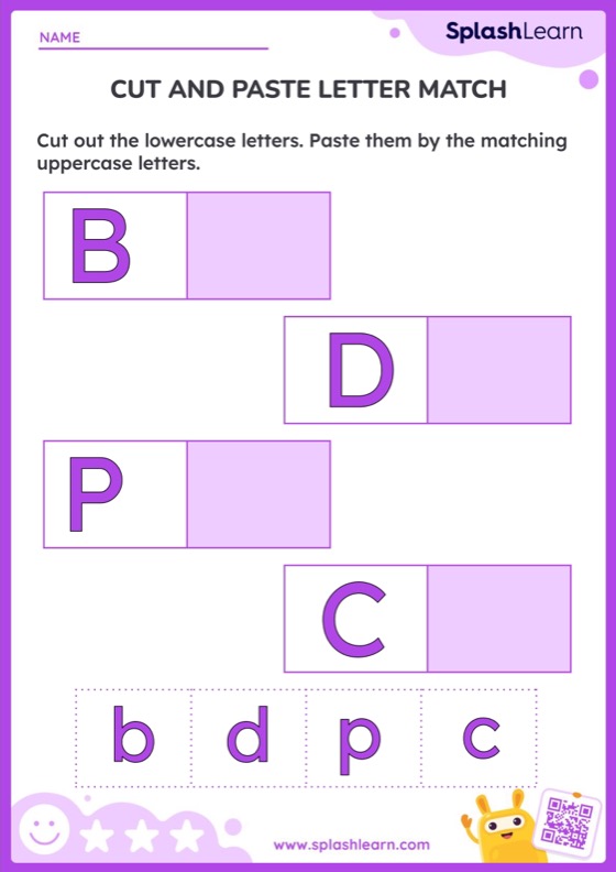 Preschool Letter Matching Cut and Paste Activity Worksheet K to T - Worksheets Library