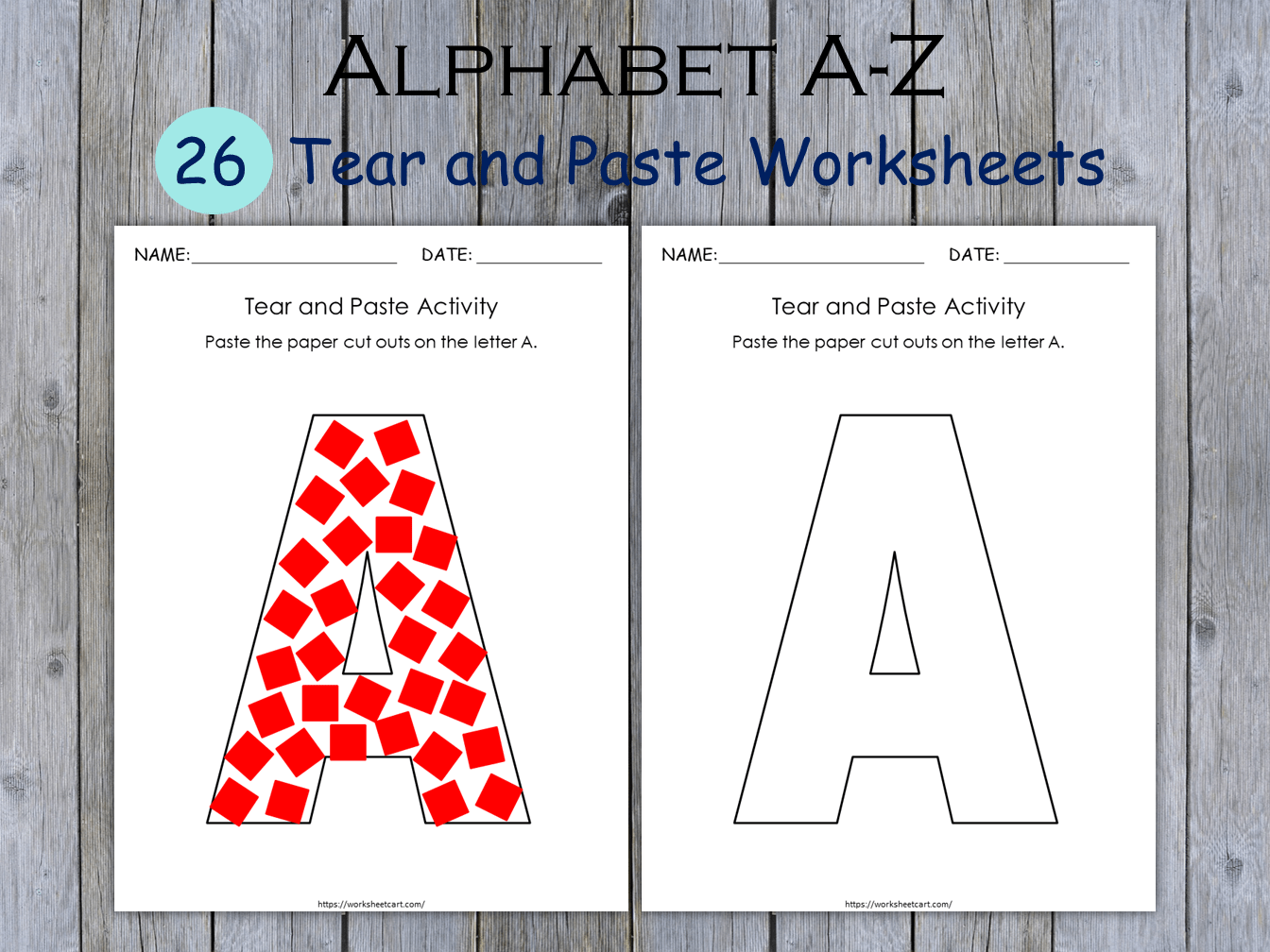 Uppercase Alphabet Tear and Paste Activity Worksheets For ... - Worksheets Library