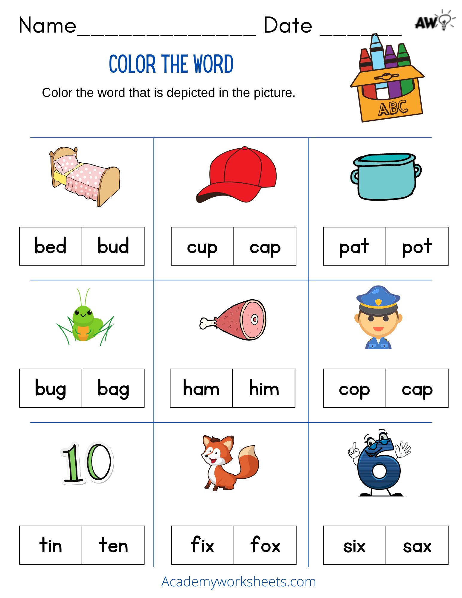 Free cvc words short vowels worksheet, Download Free cvc words short ...