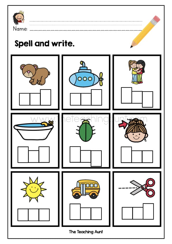 CVC Words, Say and Write the CVC Words, Phonics Worksheets ...