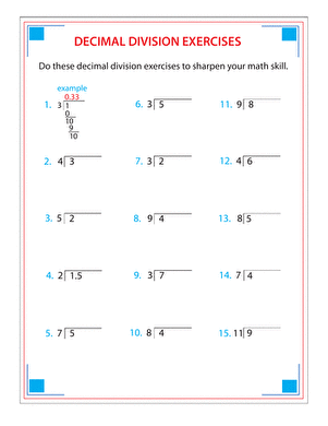 Decimal Division | Worksheet | Education.com - Worksheets Library