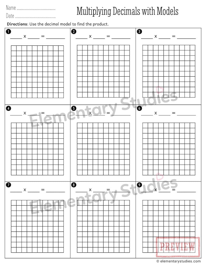 Multiplying Decimals by a Whole Number with Models - Elementary ...