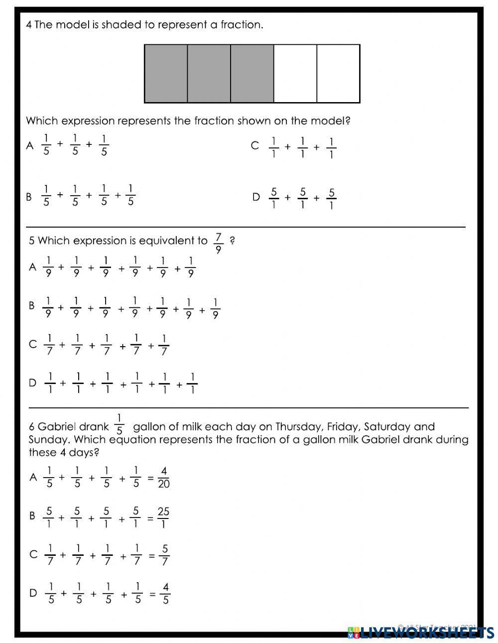 Decomposing Fractions Free Pdf Download Learn Bright Worksheets Library