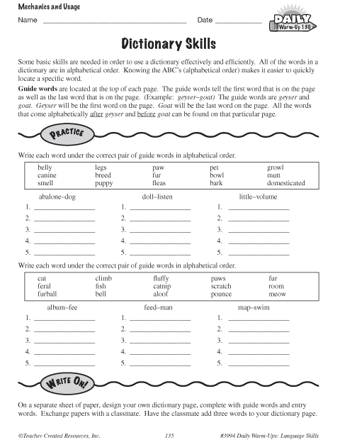 Dictionary Skills Worksheets - 15 Worksheets.com - Worksheets Library