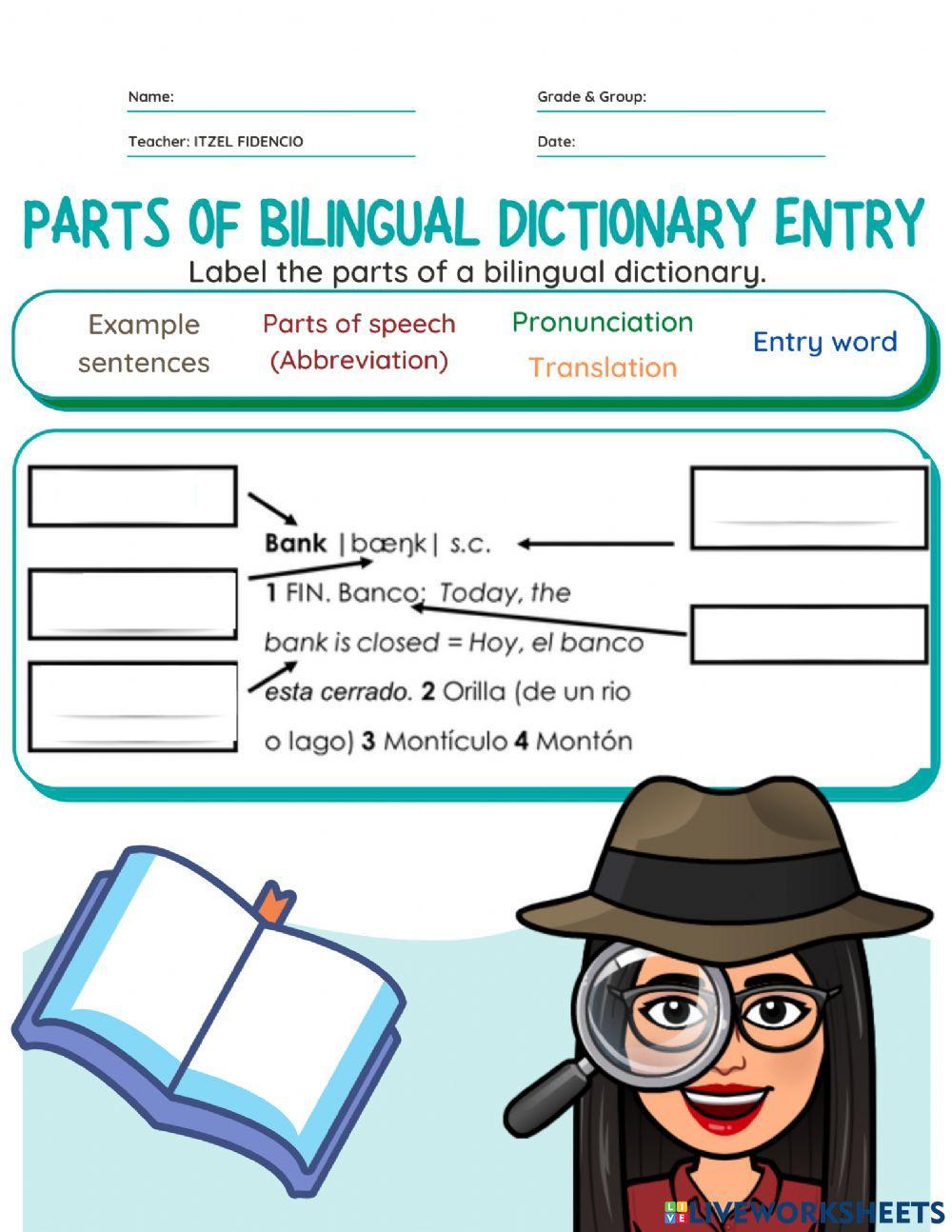 Free dictionary entries worksheet, Download Free dictionary entries ...