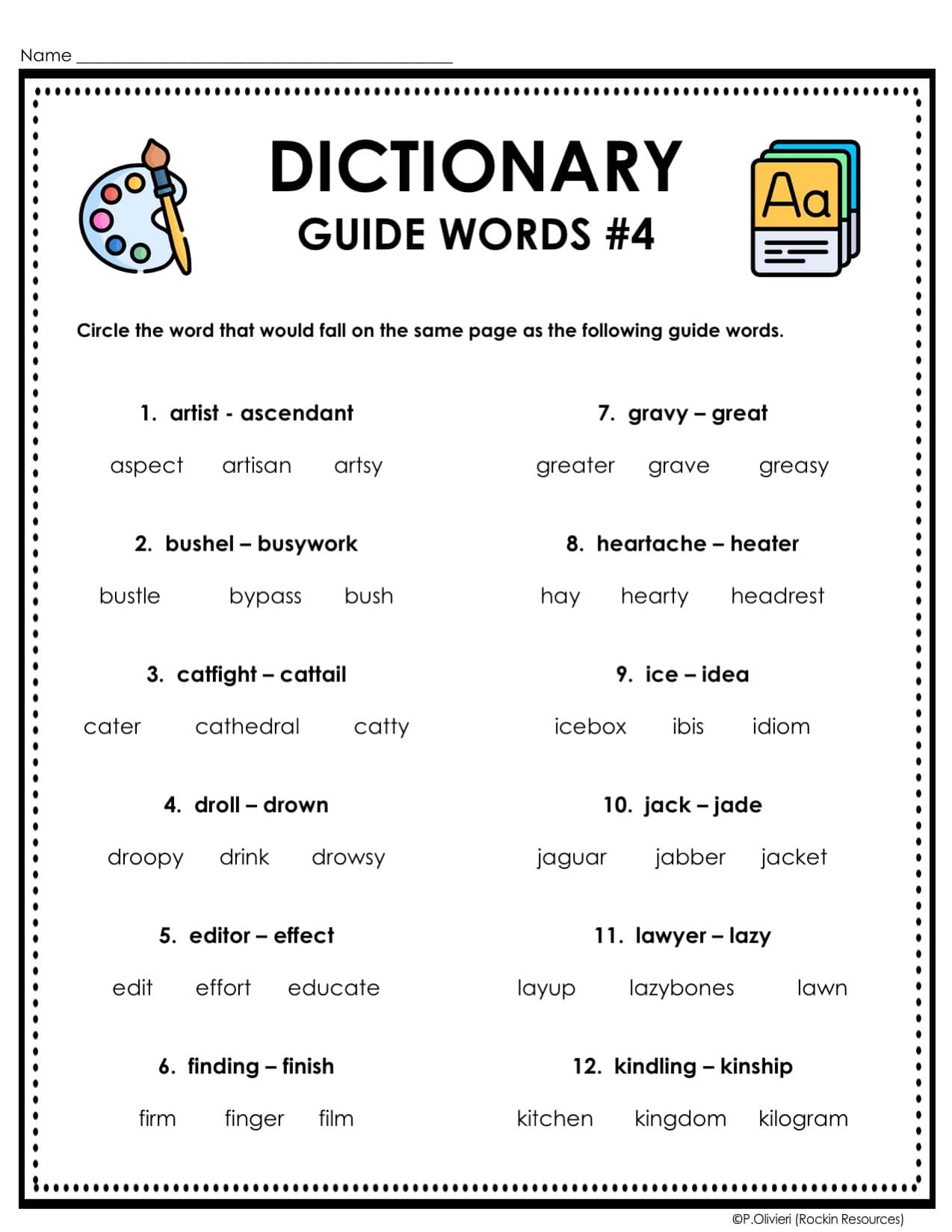 ABC Order, Alphabetical Order Worksheets, Task Cards, Dictionary ...