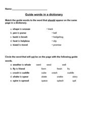 Free dictionary guide words worksheet, Download Free dictionary guide ...
