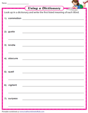Dictionary Skills Worksheets - Worksheets Library