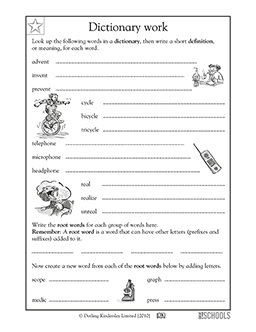Using a dictionary: root words | 3rd grade Reading, Writing ...