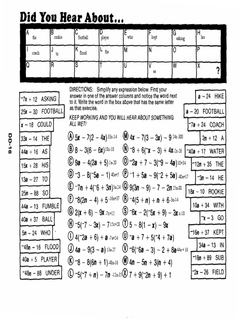 IZACH PYMAN Distributive Property Puzzle DD16 PDF Sports