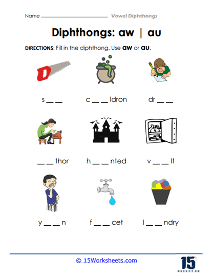 Diphthongs - Worksheets Library