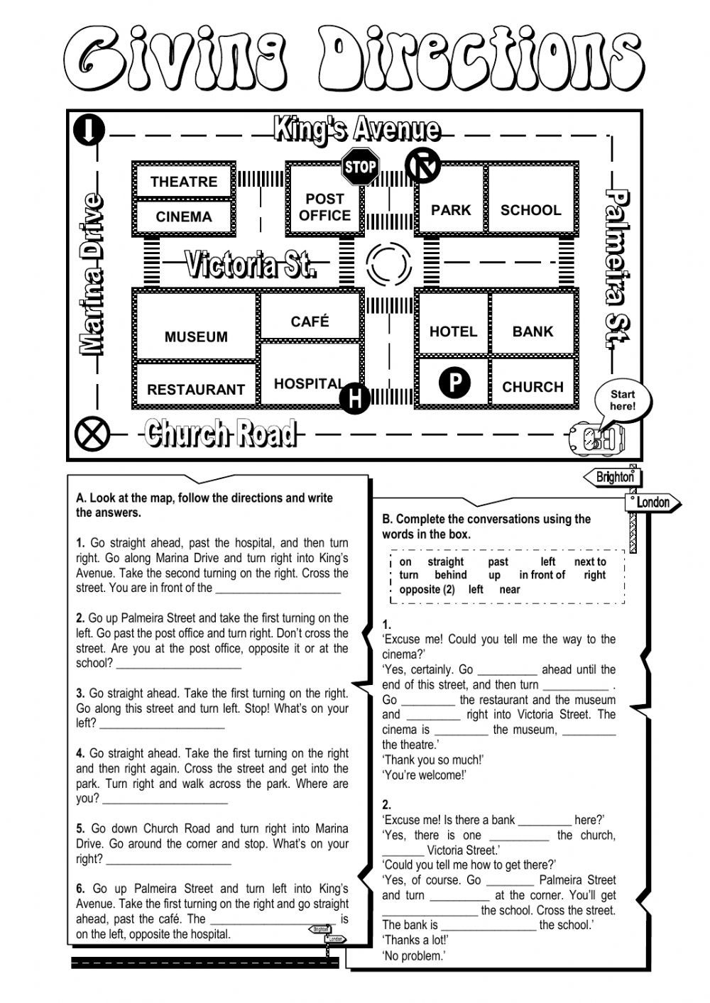 Giving Directions Worksheets - 15 Worksheets.com - Worksheets Library