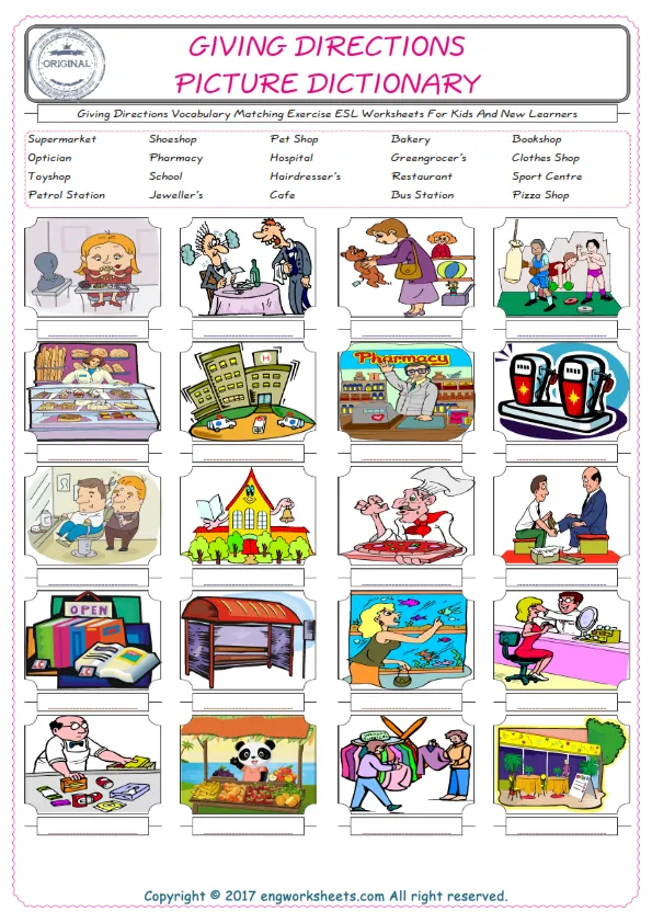 Giving Directions ESL Printable English Worksheets and Exercises ... - Worksheets Library