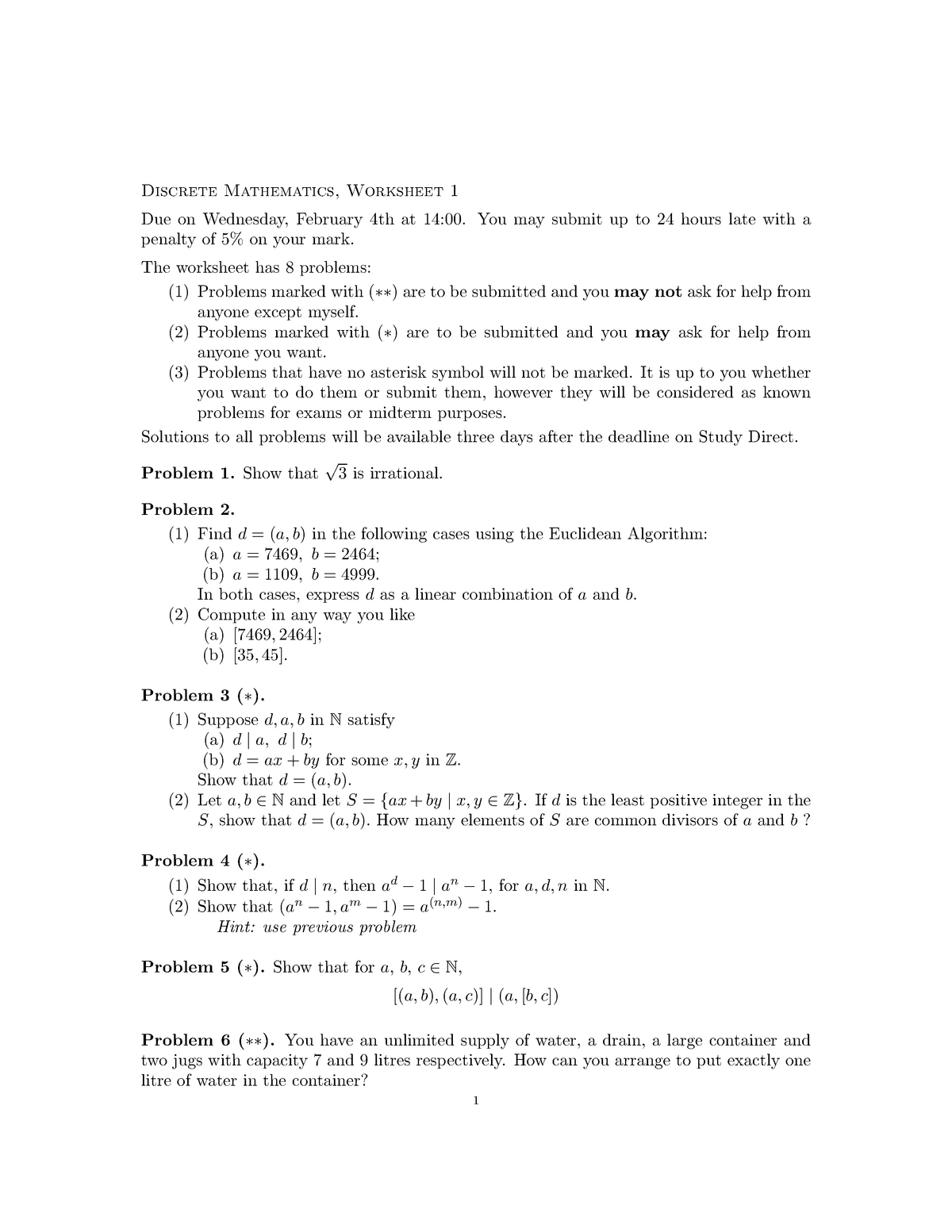 Get Answer) - MATH 125 Discrete Mathematics Worksheet 89.1 A ... - Worksheets Library