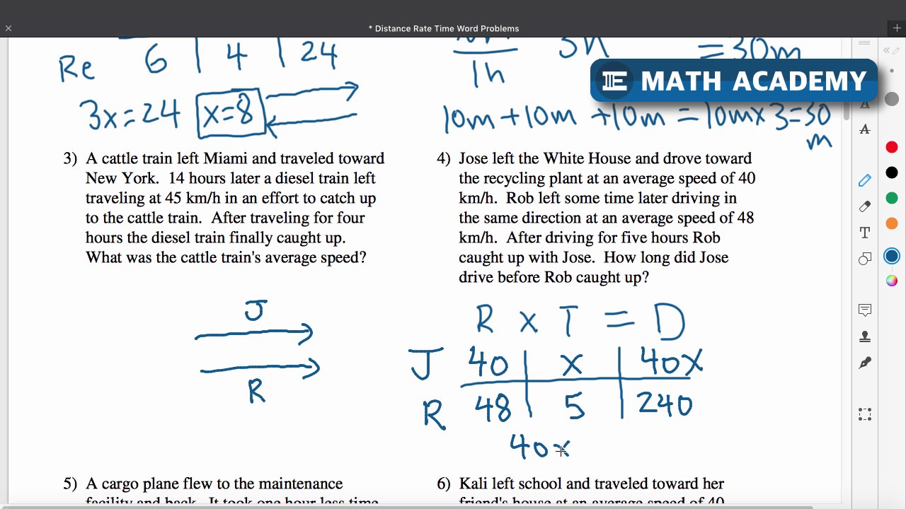 How to Solve Distance Rate Time Problems - Worksheets Library