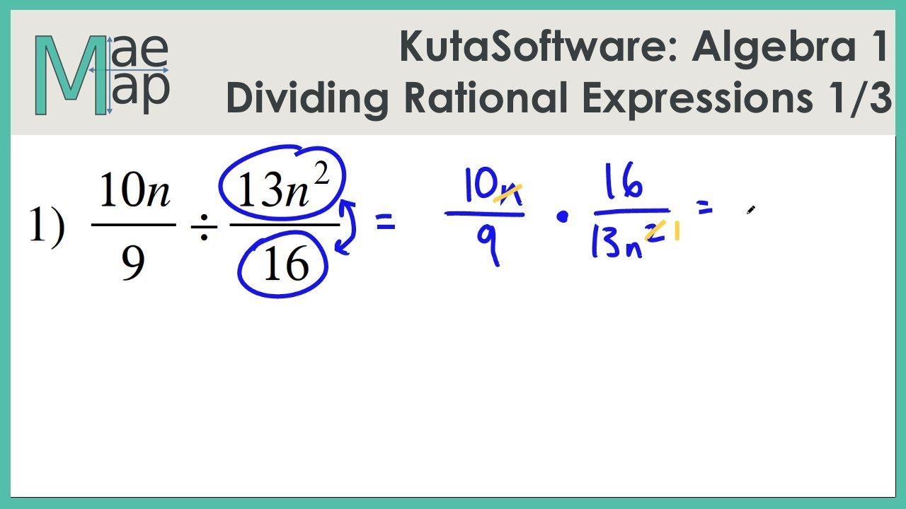Kutasoftware Algebra 1 Dividing Rational Expressions Part 1