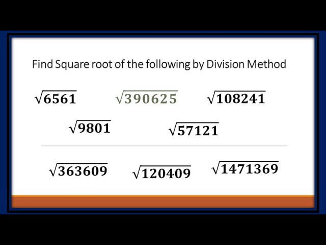 Division Method of finding Sq root Worksheet - Worksheets Library