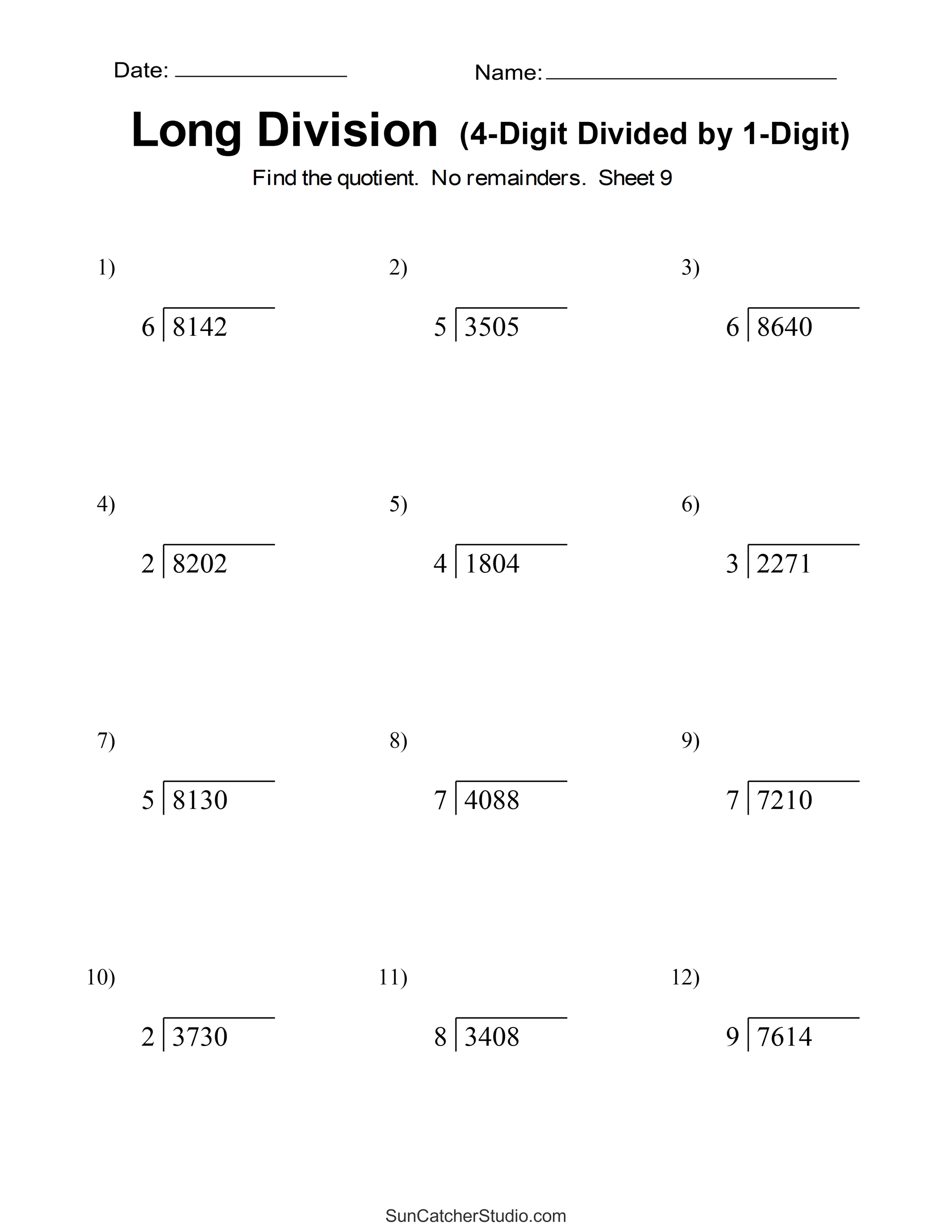Long Division Worksheets & Problems (Free Printable Math Drills ...