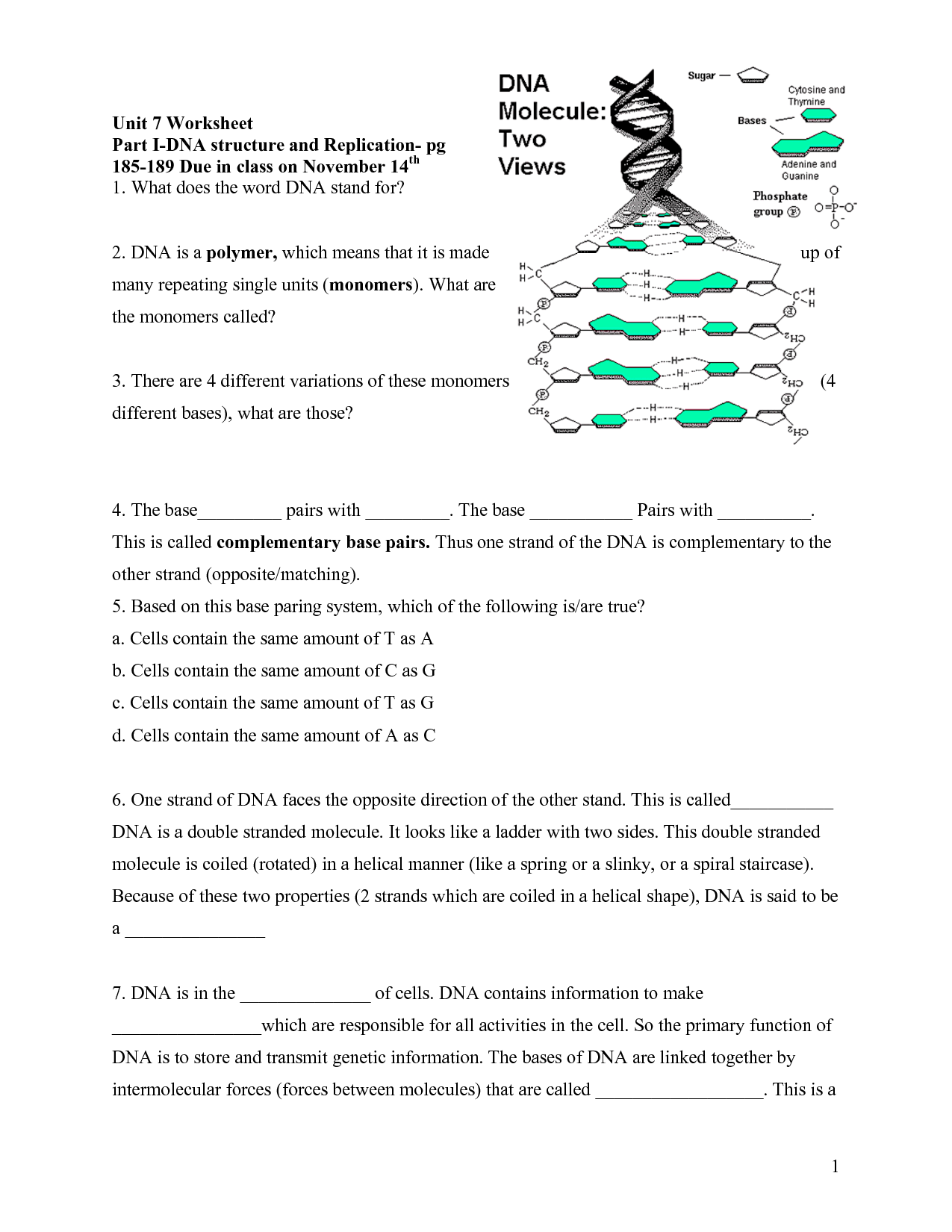 molecule of heredity Doc Template | pdfFiller - Worksheets Library