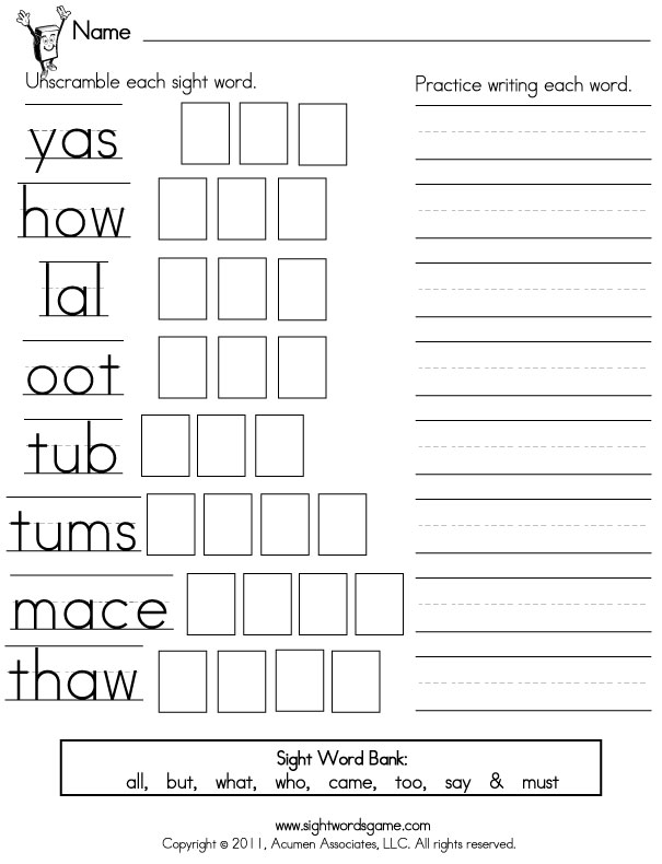 Free dolch words worksheet, Download Free dolch words worksheet png ...