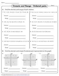 Free domain and range of functions worksheet, Download Free domain and ...