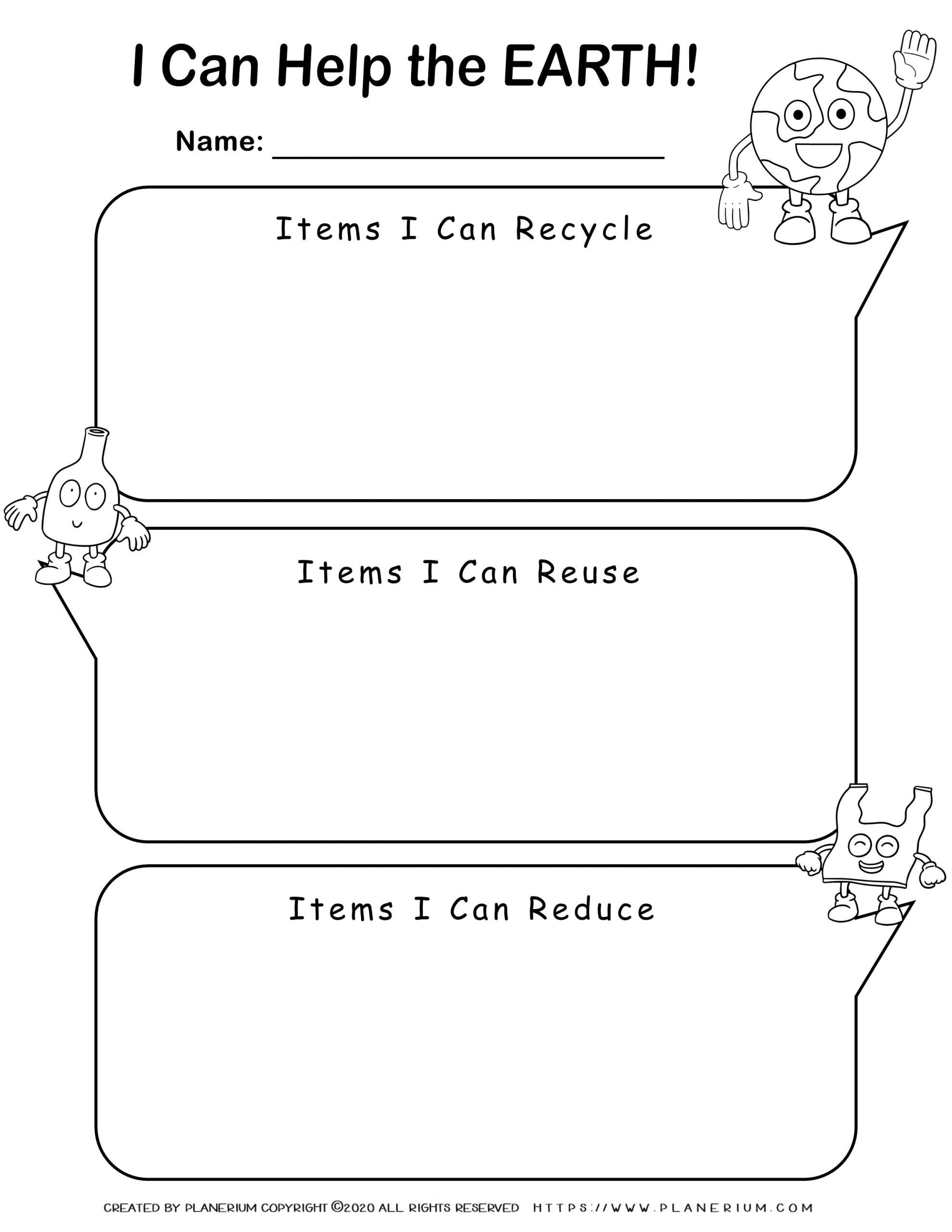 Earth Day - Worksheet - I can help planet Earth | Planerium ...