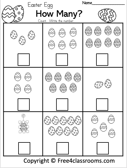 Free Easter Math - Number Counting Worksheet - Free Worksheets ...